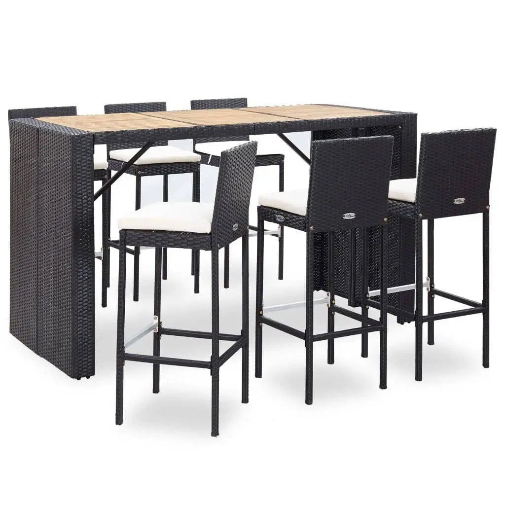 Elegant Outdoor Patio Bar Set in Poly Rattan with Soft Cushions | Home ...